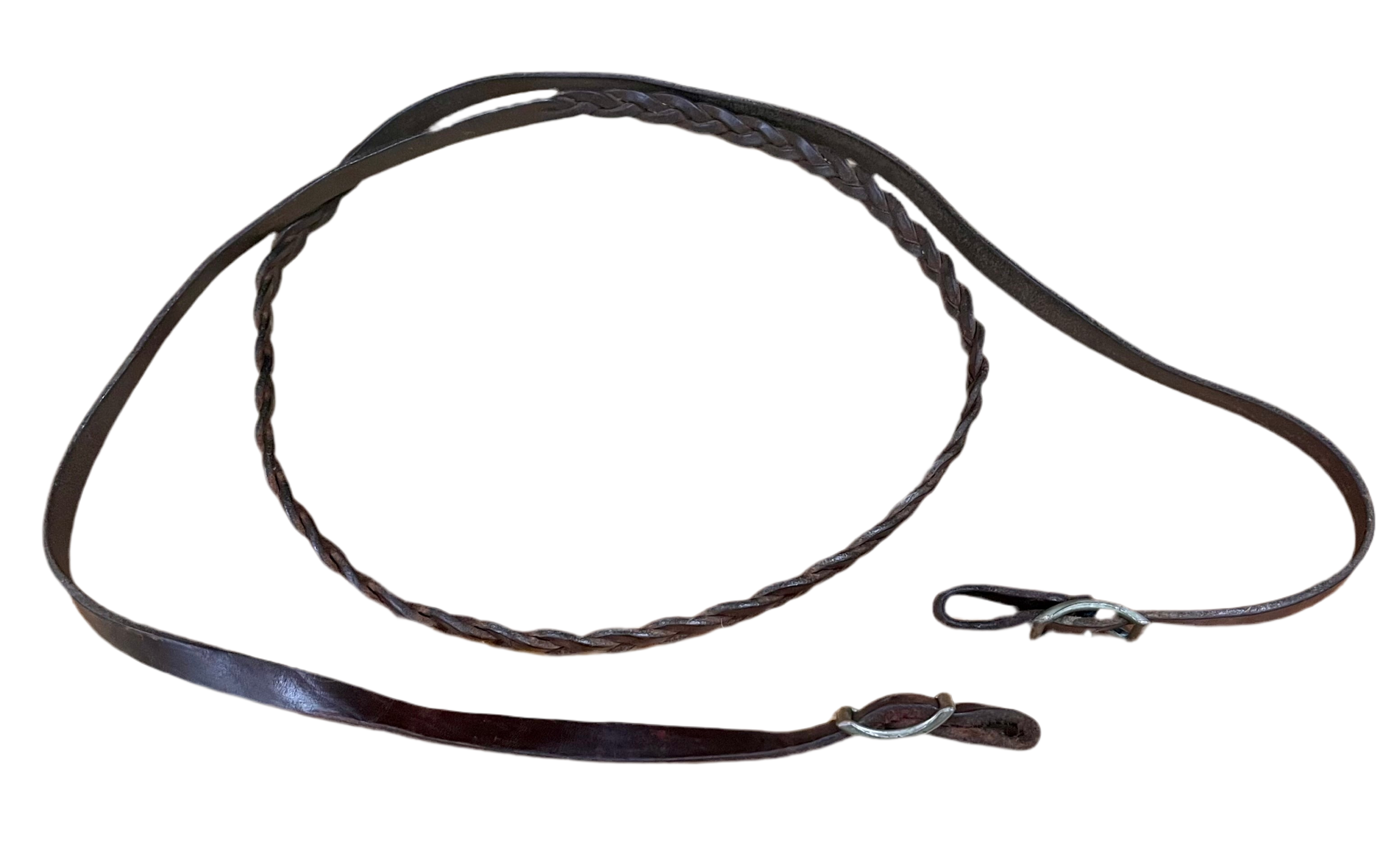 Braided Leather Roping Rein with Conways – Colorada Tack